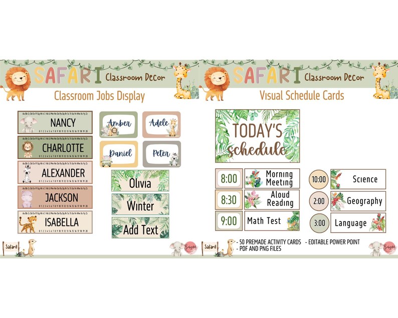Safari Classroom Decor Bundle: Neutral Animal Prints, Boho Theme ...