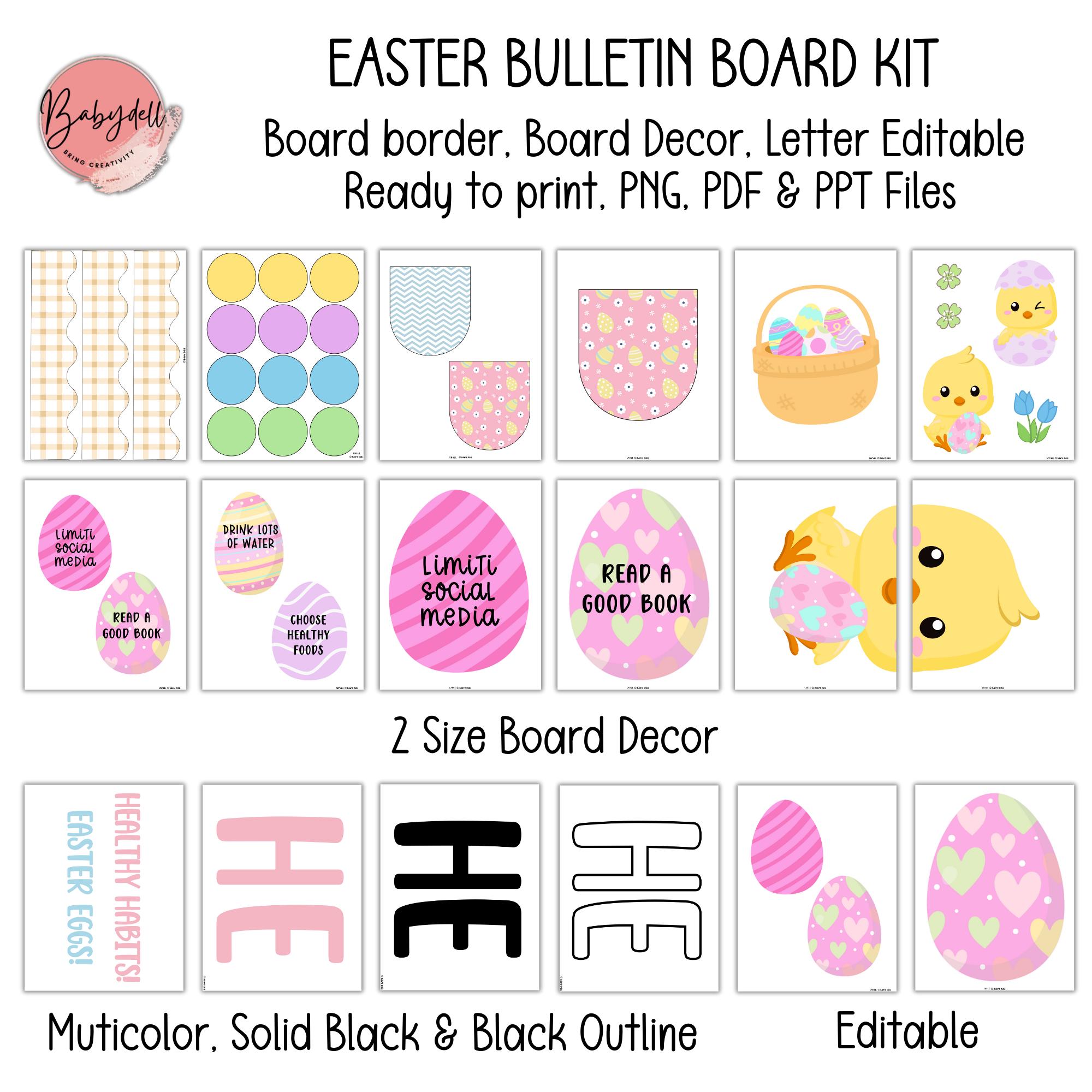 Healthy Habits Easter Bulletin Board Kit | School Nurse Office Decor ...