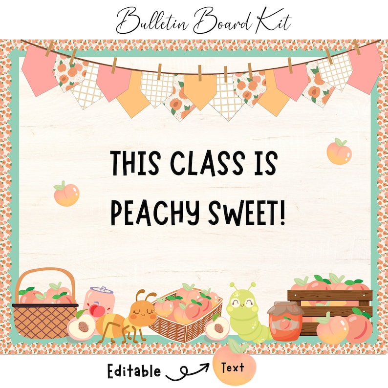 Peachy Sweet Summer Bulletin Board Kit: Classroom Decor - Etsy