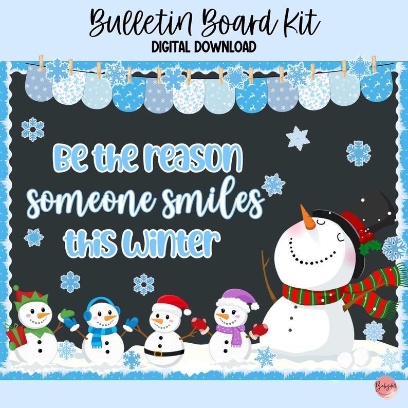Winter Bulletin Board Kit With 'we Are Like Snowflakes' Inclusive Quote ...