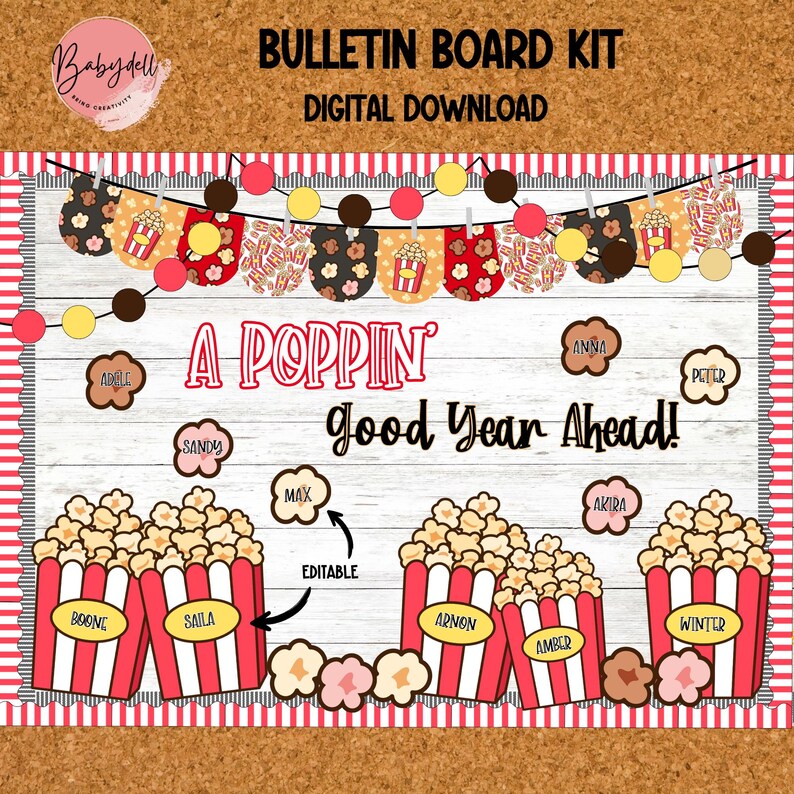 Popcorn New Year Bulletin Board Kit for 2025-2029 Classroom Decor - Etsy