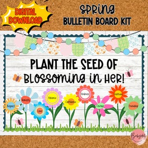 Spring Bulletin Board Printable | Kindness Flower Classroom Decor ...