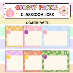 Groovy Pastel Classroom Jobs Chart: Editable Retro Decor - Etsy