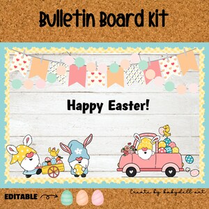 Bunny Easter Bulletin Board March-april Bulletin Board Kit Easter ...
