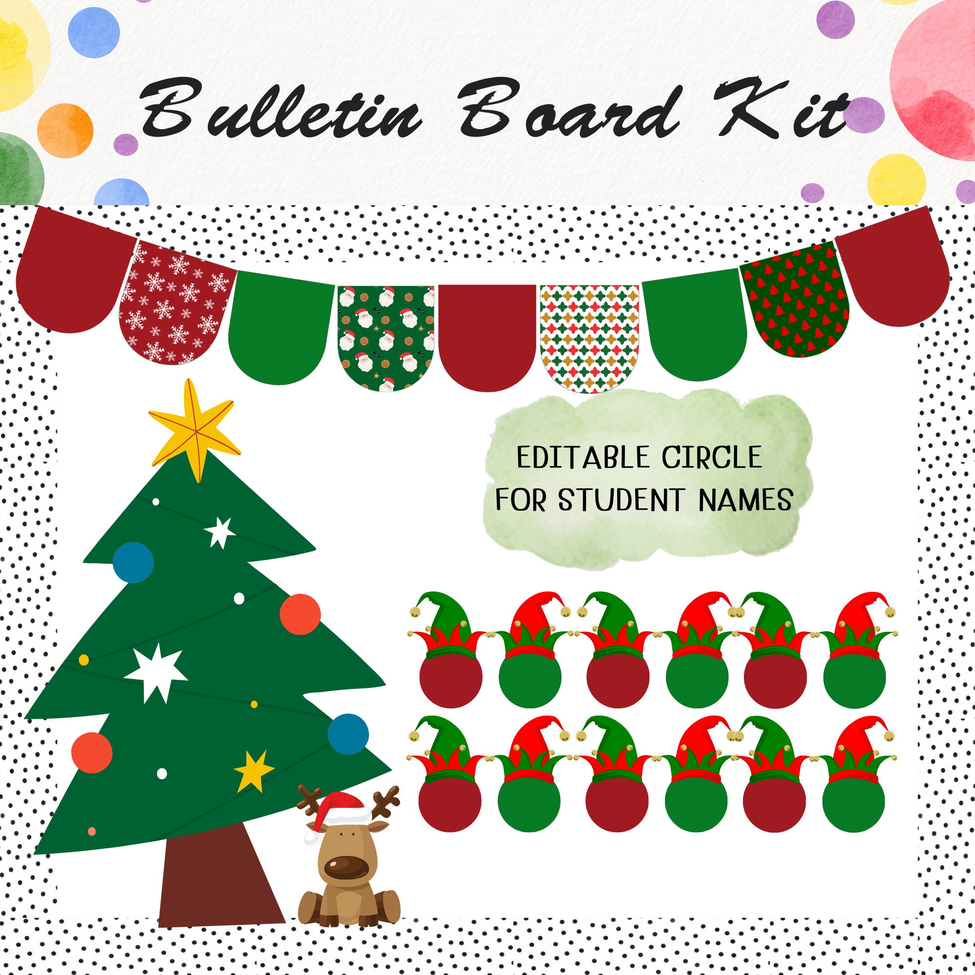 Merry Christmas Bulletin Board or Classroom Door Decor, Easy Autumn ...