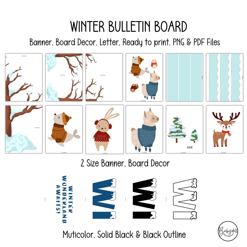 Learning is Snow Much Fun Winter Animals Bulletin Board Kit - Etsy