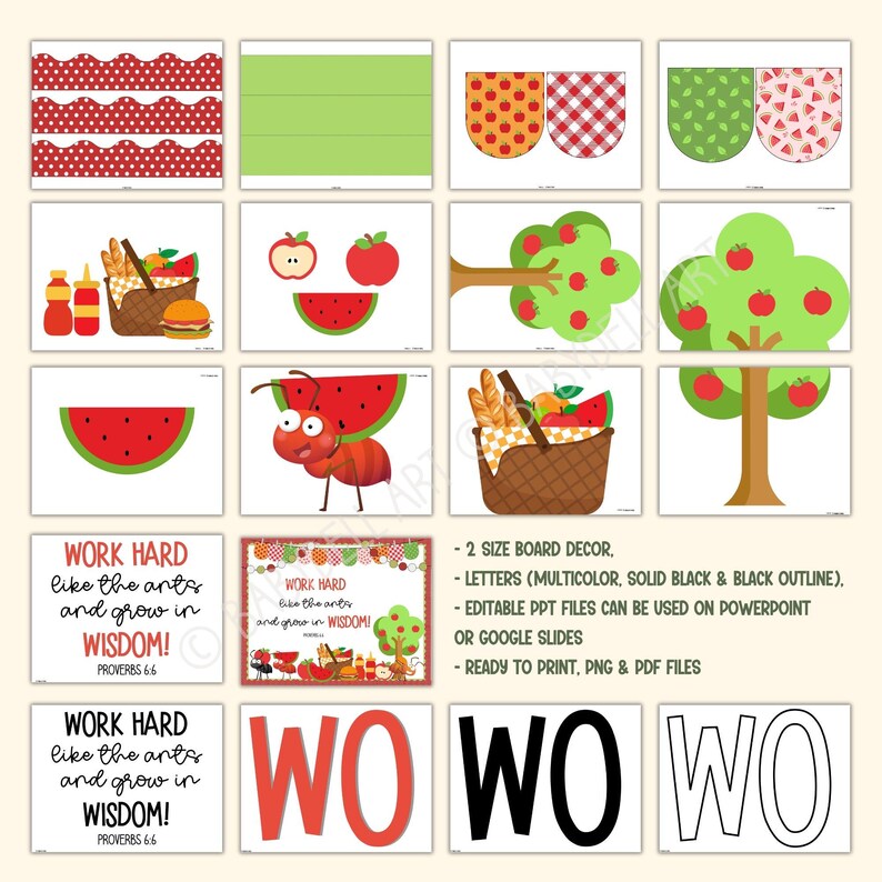 Summer Picnic Bulletin Board Kit Ant Christian Classroom Decor ...