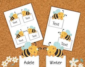 BEE Editable Name Tags Spring Summber Bulletin Board Decorations - Etsy