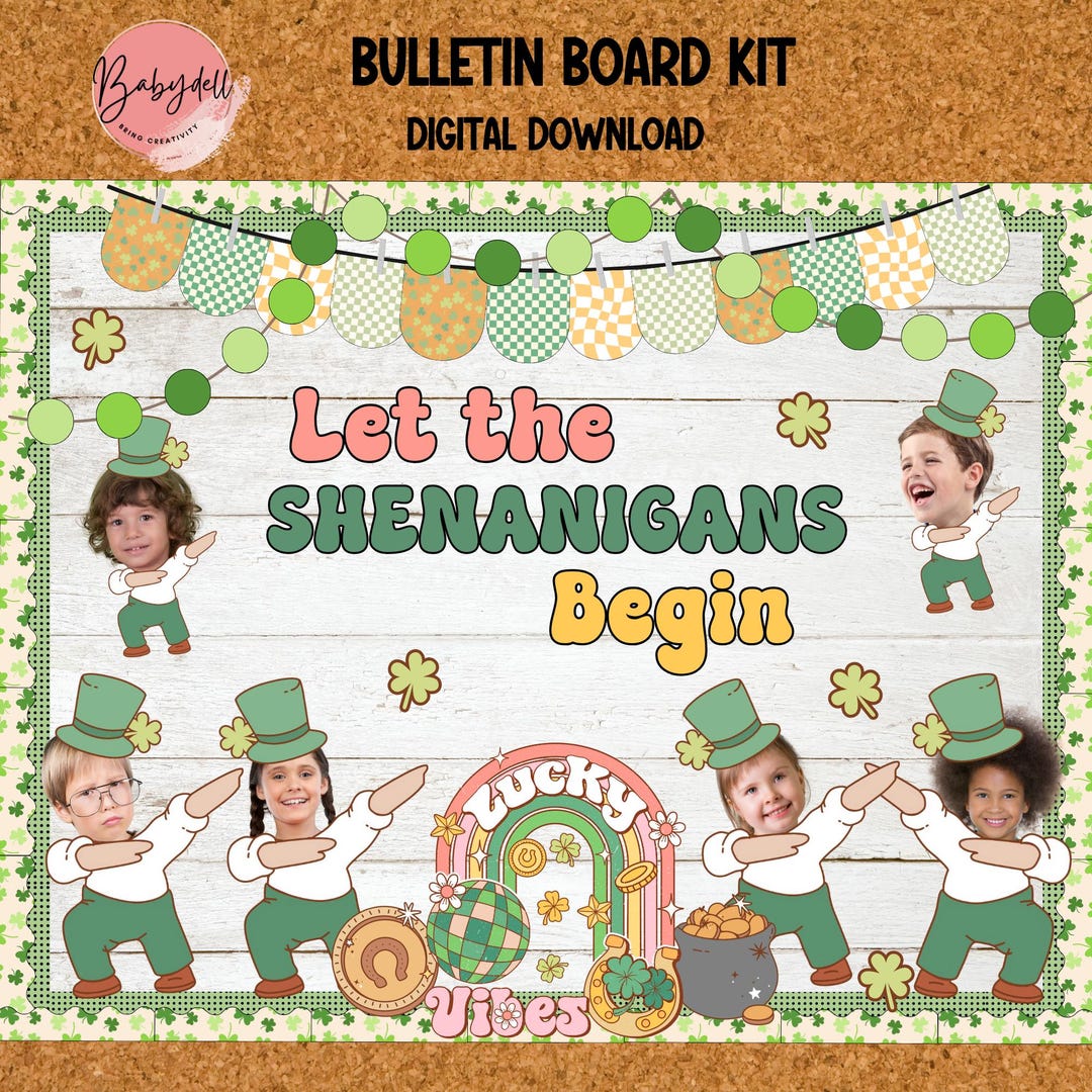 St. Patrick’s Day Bulletin Board Kit | Lucky Shenanigans Decor | March ...