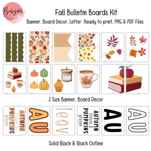 Fall Themed Printable Bulletin Board Set or Door Decor for Classrooms ...