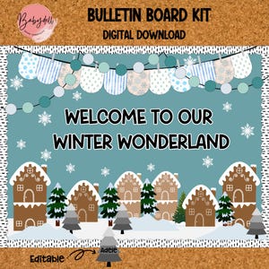Winter Wonderland Bulletin Board Snowman Classroom Decor Winter ...