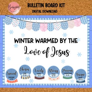 Christian Winter Bulletin Board Kit: Jesus Snowball Decor (printable ...