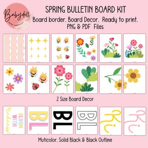 Spring Bulletin Kit With Flowers and Bees for Classroom Kindness Decor ...