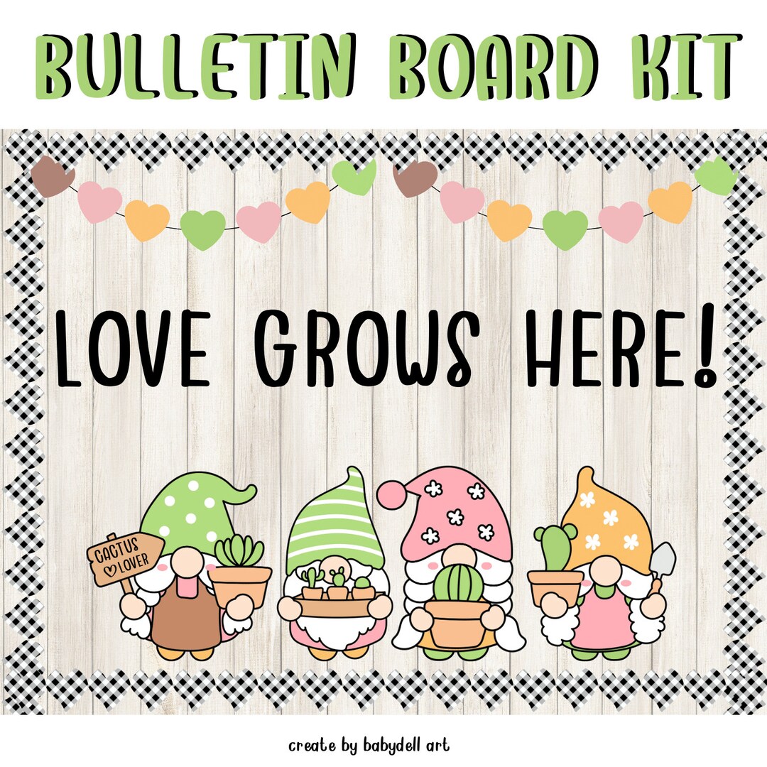Spring Gnomes Bulletin Board Kit | Boho Classroom Door Decor ...