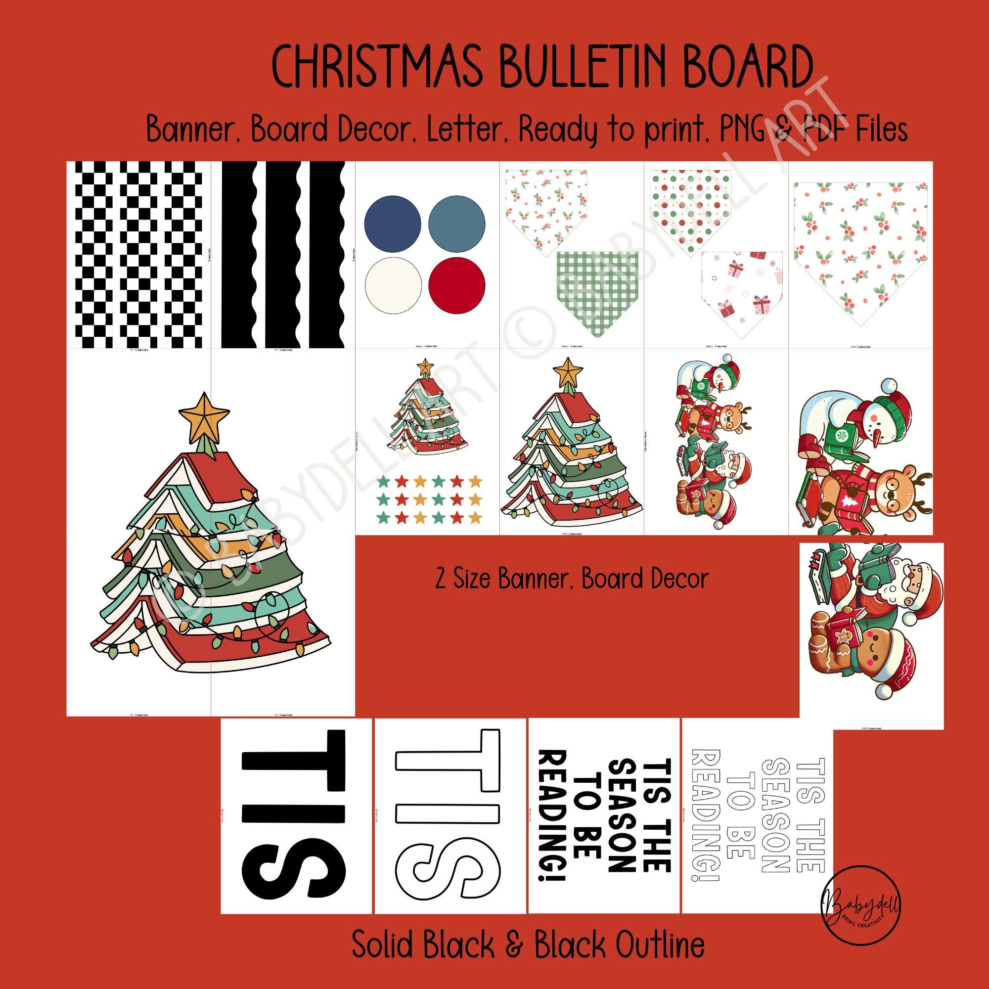 Tis the Season to Be Reading: Christmas Bulletin Board Kit for Library ...
