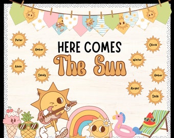 Summer Era Bulletin Board Kit: Groovy Pastel Classroom Decor (PDF) - Etsy