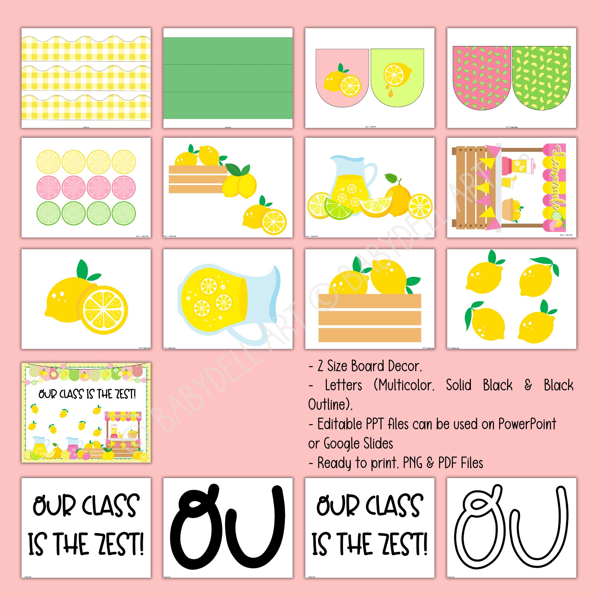 Lemon Classroom Bulletin Board Kit: Summer Decor (digital Download) - Etsy