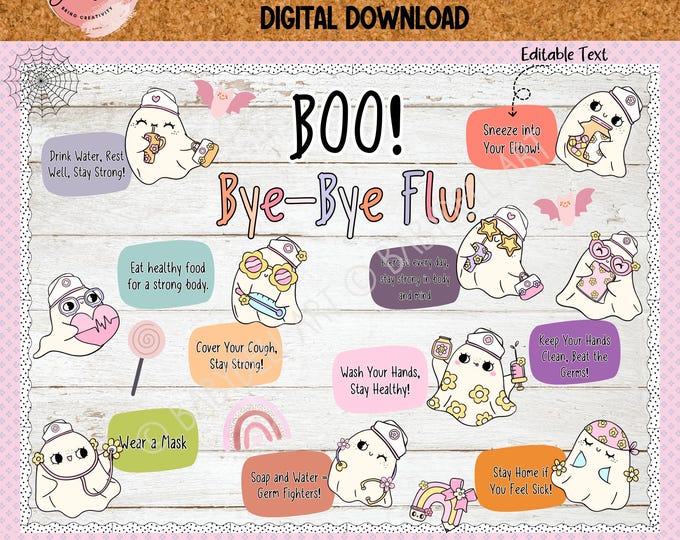 Halloween School Nurse Poster, Fall Flu Health Promotion, Health Office ...
