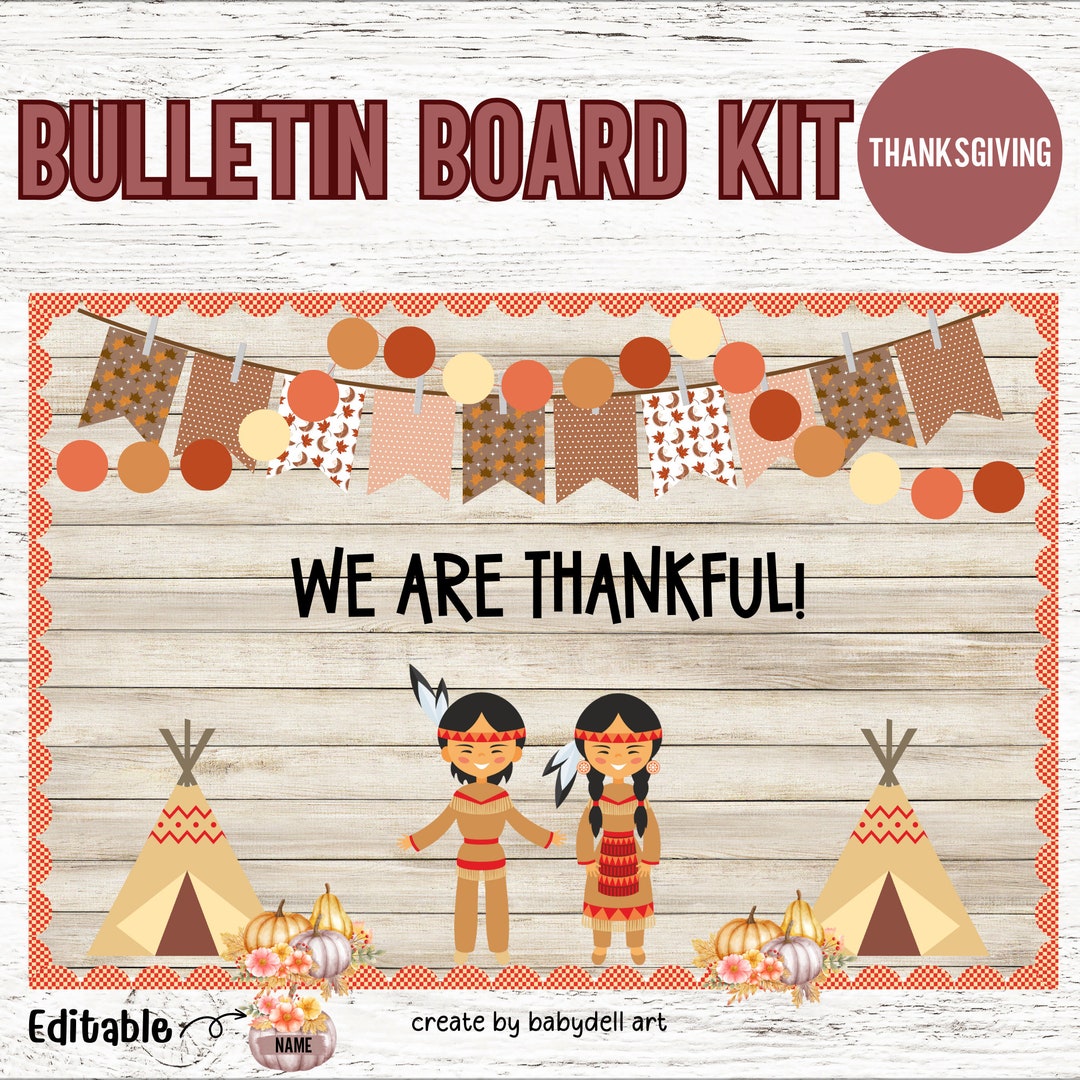 Happy Thanksgiving Bulletin Board - Fall Bulletin Board - Etsy
