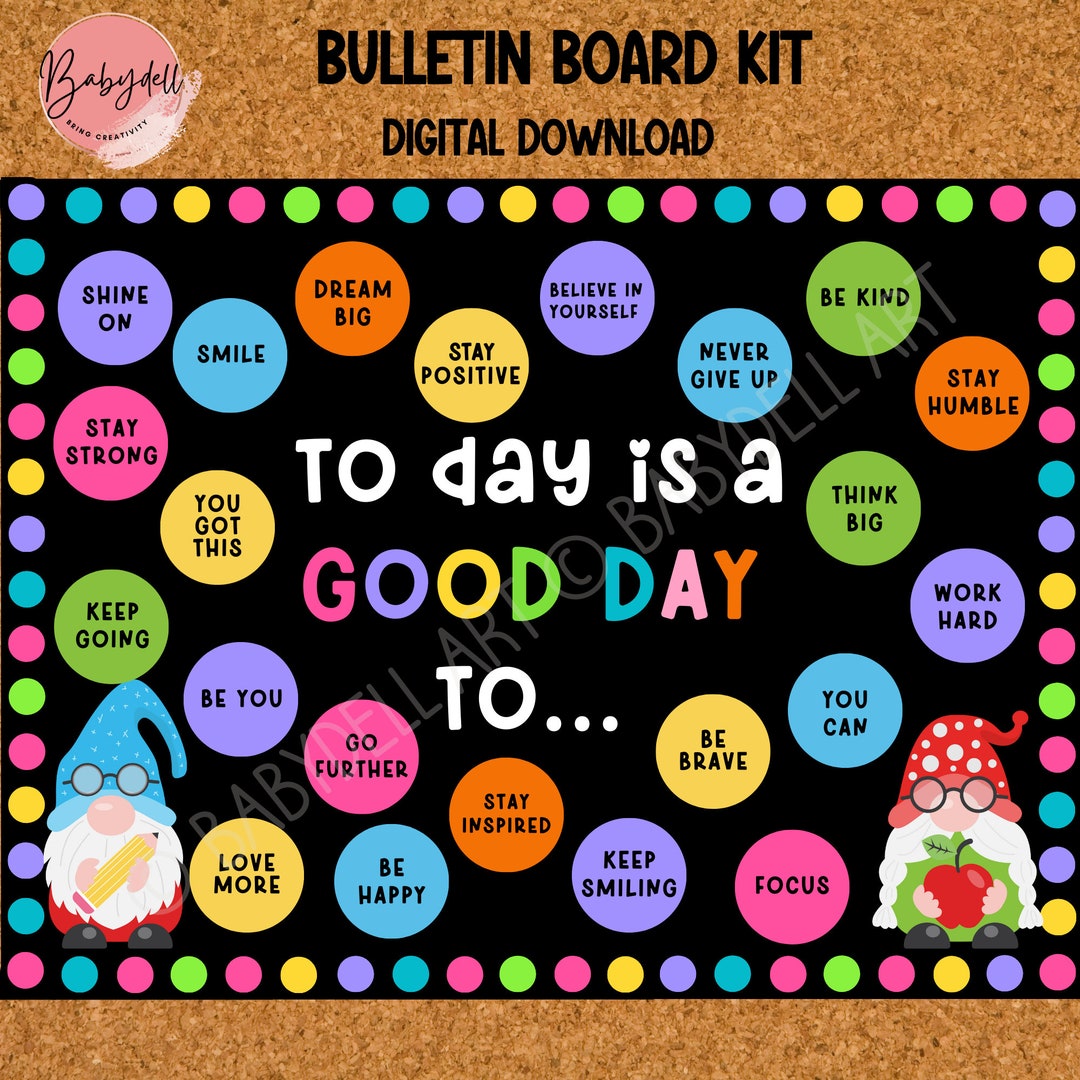 Positive Affirmation Gnome Bulletin Board Kit: Classroom Decor (digital ...