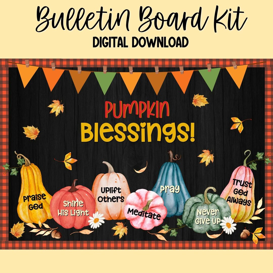 Christian Fall Bulletin Board Kit – Pumpkin Blessings Printable - Etsy