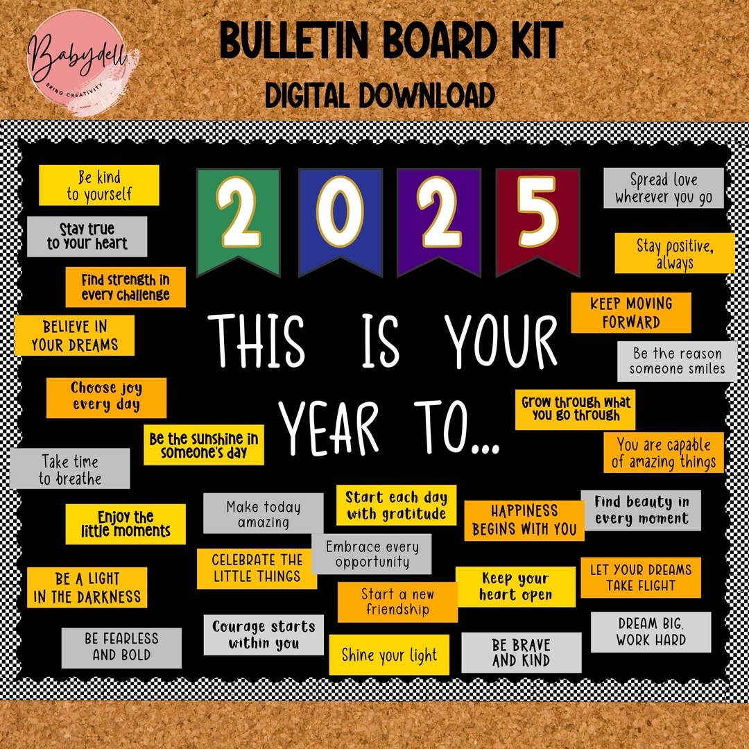 This is Your Year 2025 New Year Bulletin Board Kit, Motivational ...