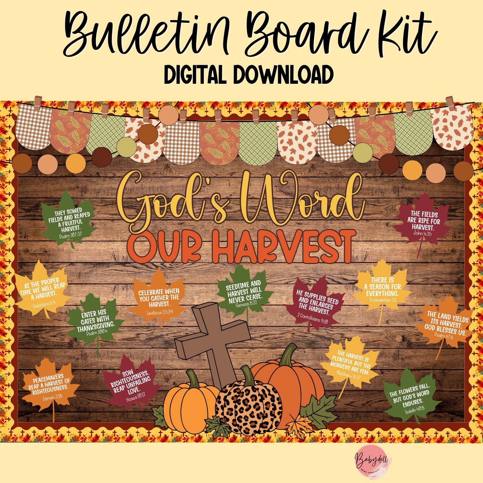Religious Thanksgiving Bulletin Board Kit: Christian Fall Classroom ...