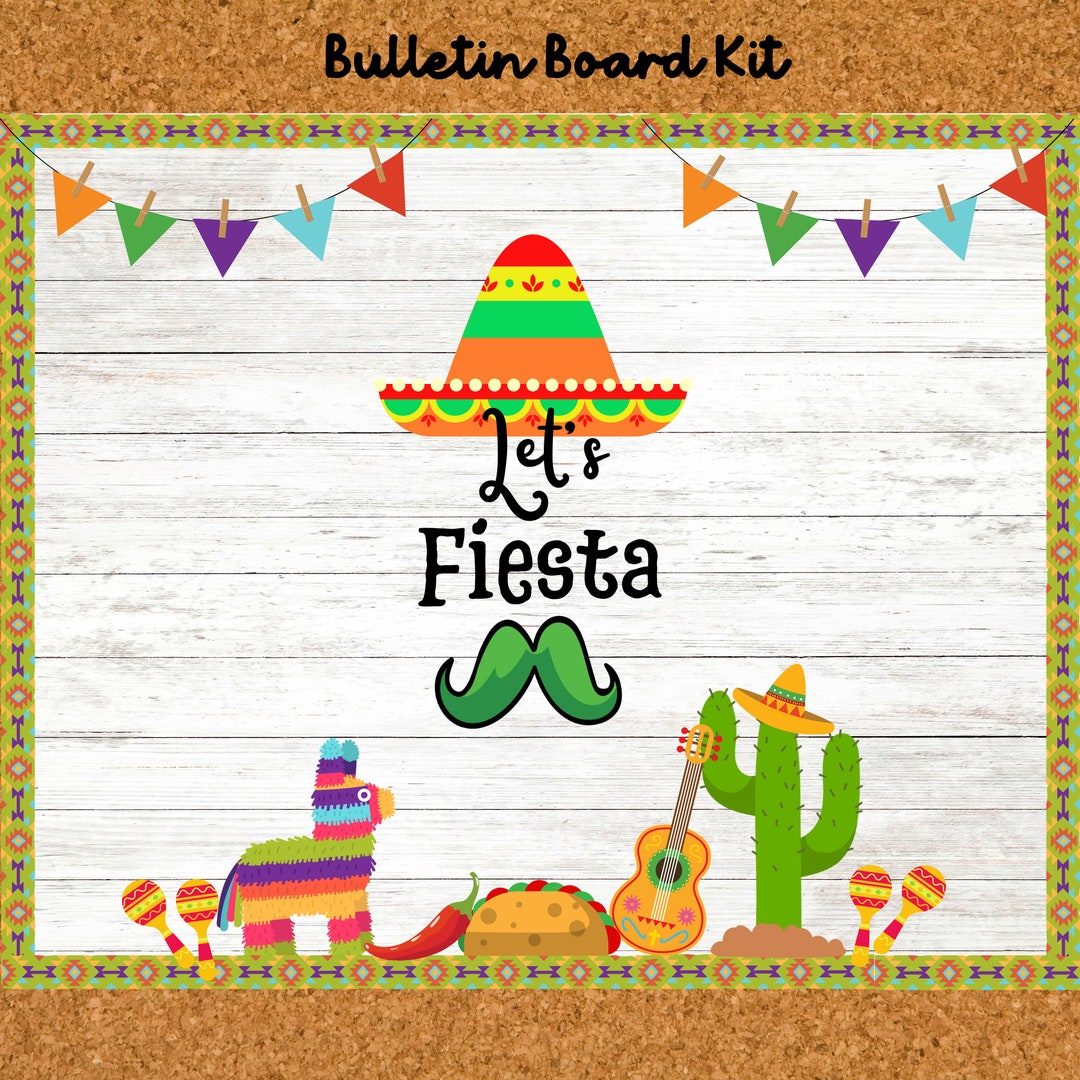 Fiesta Cinco De Mayo Bulletin Board Kit - Tropical Classroom Door ...