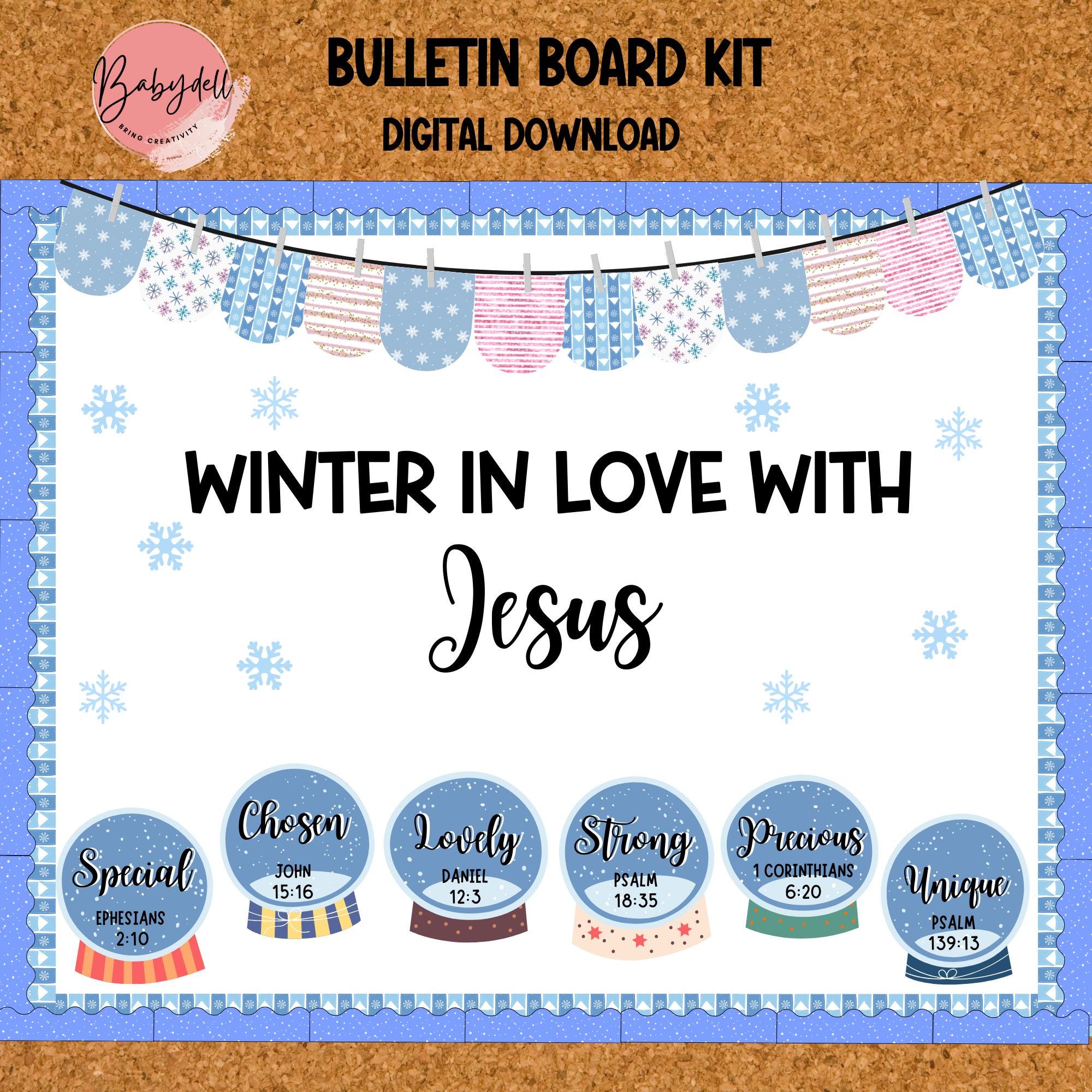 Christian Winter Bulletin Board Kit: Jesus Snowball Decor (printable ...
