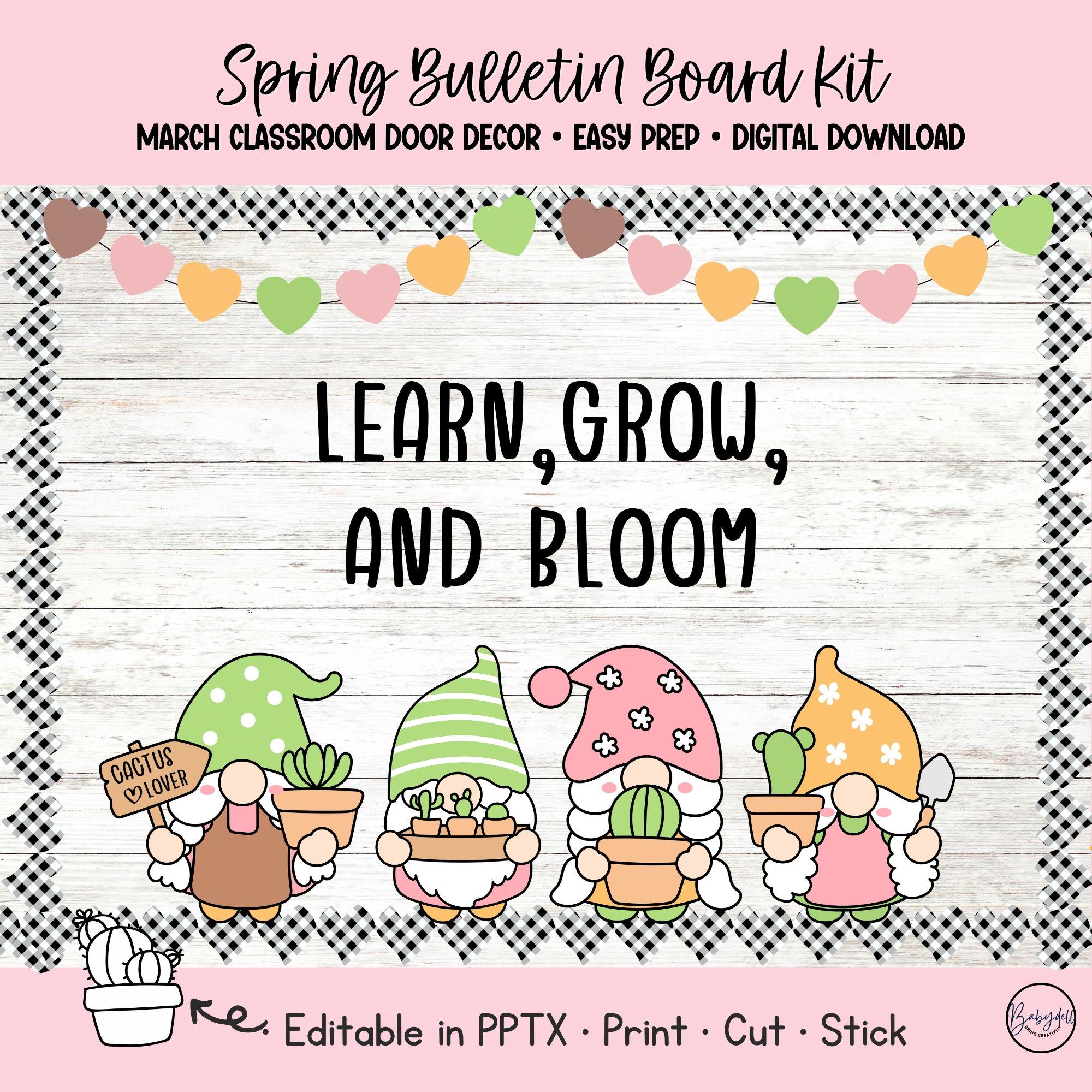 Gnome Spring Door Decor Plant Bulletin Board Kit Love Grows Here - Etsy