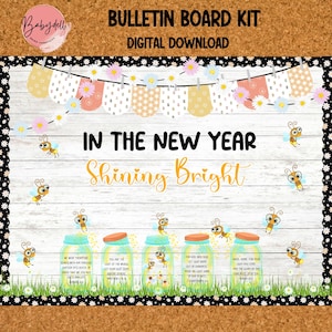 New Year Bulletin Board Kit in the New Year Shining Bright Bible Verse ...