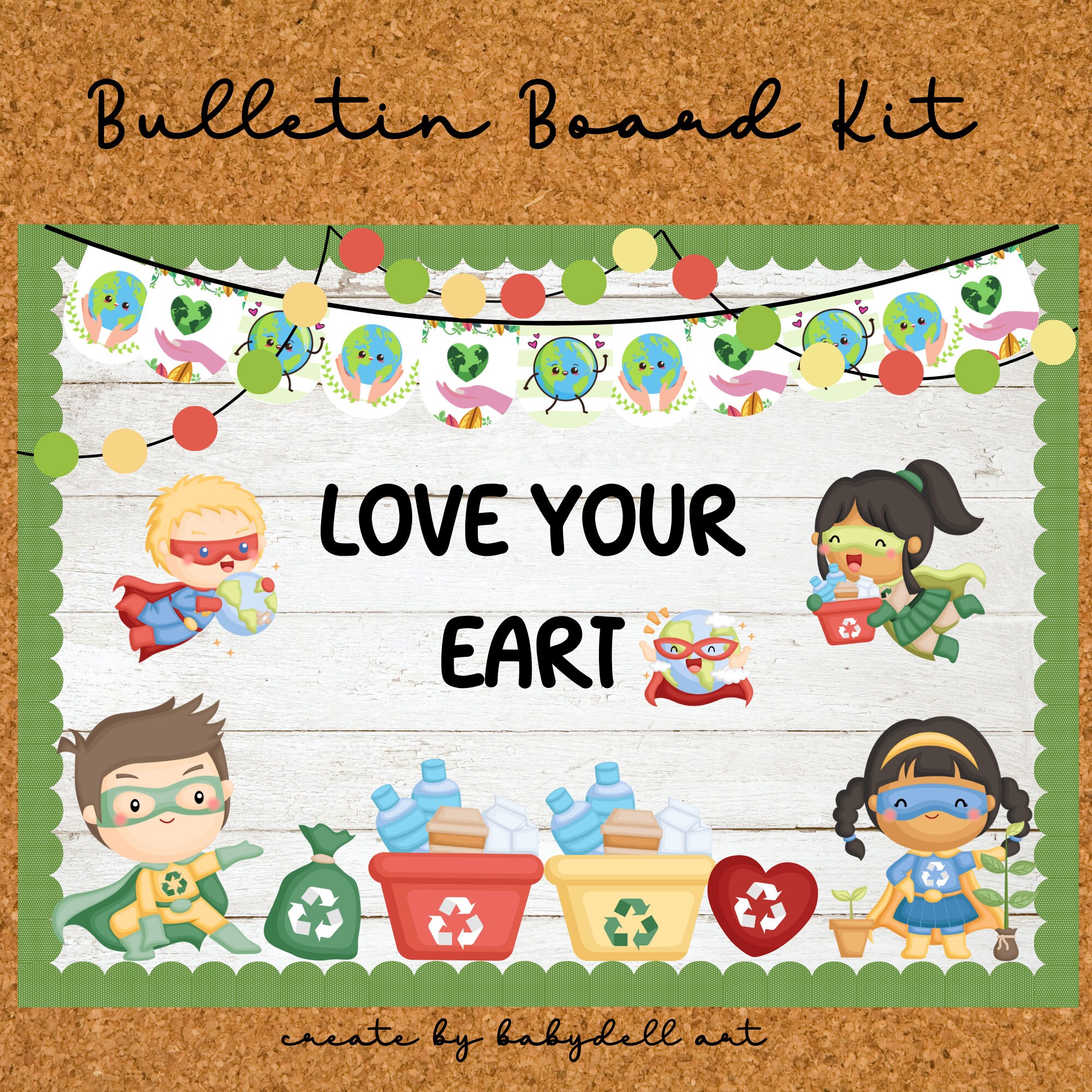 Earth Day-superheroes Bulletin Board Kit , Classroom Bulletin Board ...
