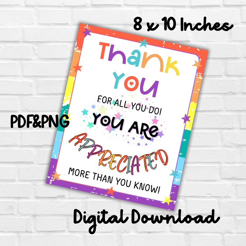 Employee Appreciation Day Sign Printable, Thank You Sign, Appreciation ...
