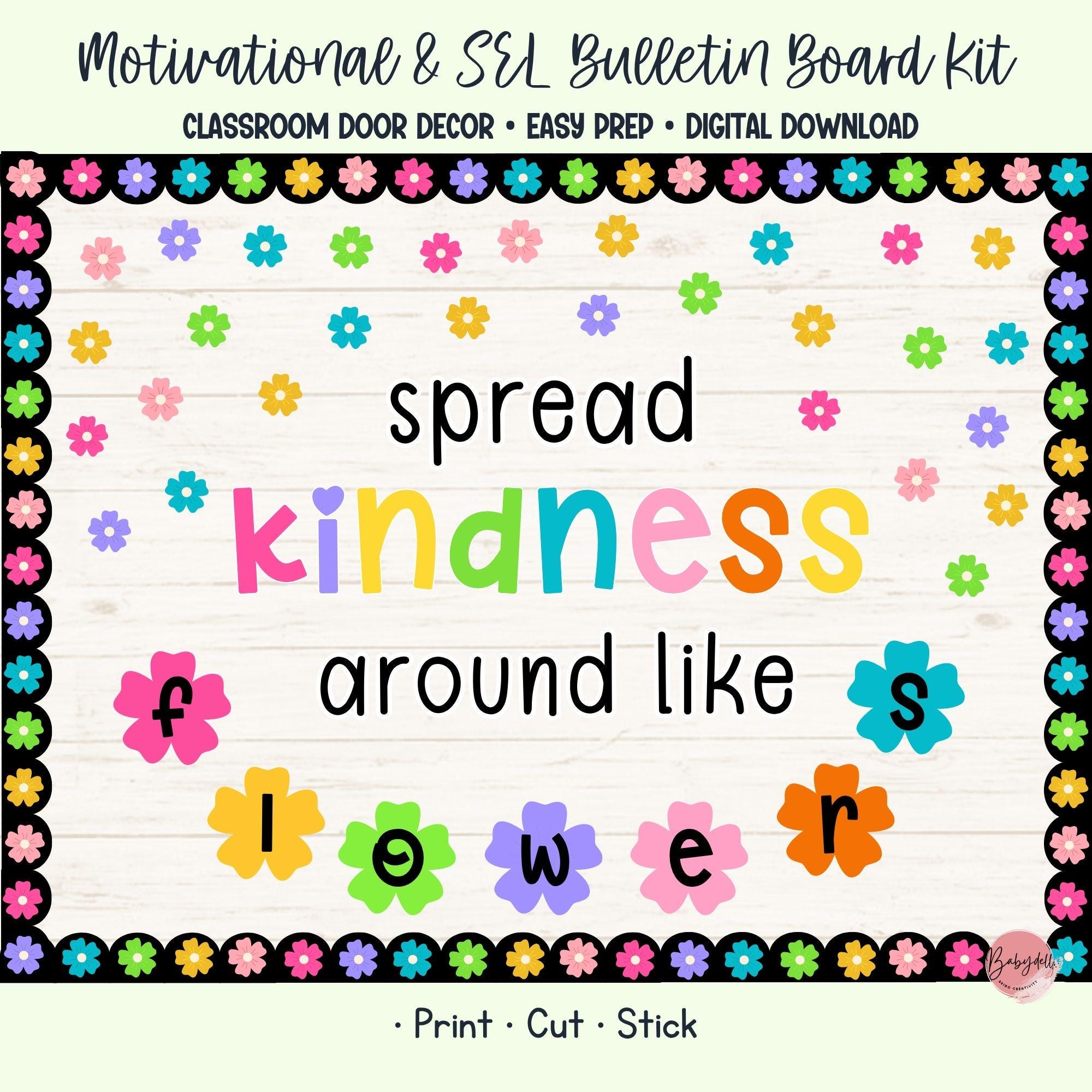 Spring Bulletin Board Kit Kindness Classroom Decor Flower Printable - Etsy