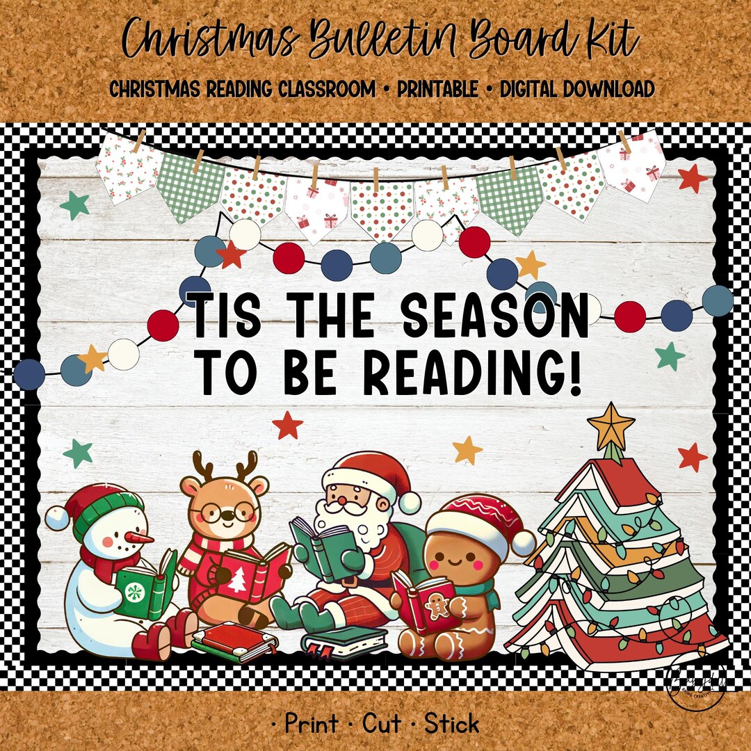 Tis the Season to Be Reading: Christmas Bulletin Board Kit for Library ...