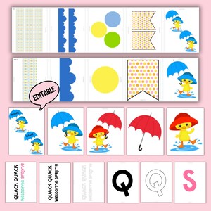 Editable Spring Bulletin Board Kit With Ducks for Classroom Door Decor ...