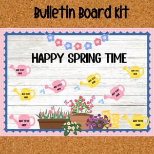 Never Stop Growing Spring Bulletin Board Kit | Editable Classroom Decor ...