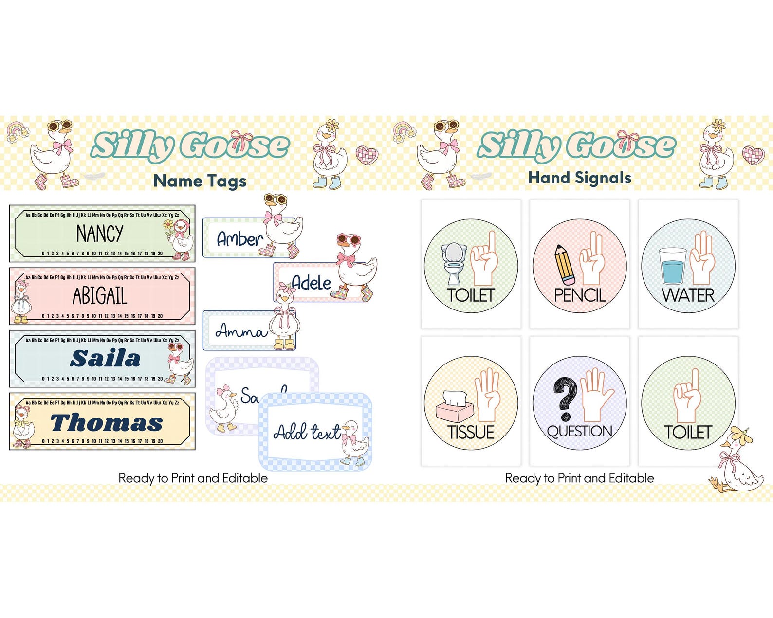 Silly Goose Classroom Decor Bundle Groovy Pastel Coquette Theme ...
