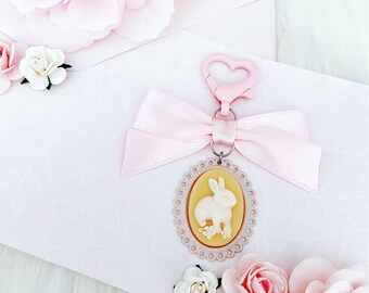 Pink Rabbit Keychain - Etsy