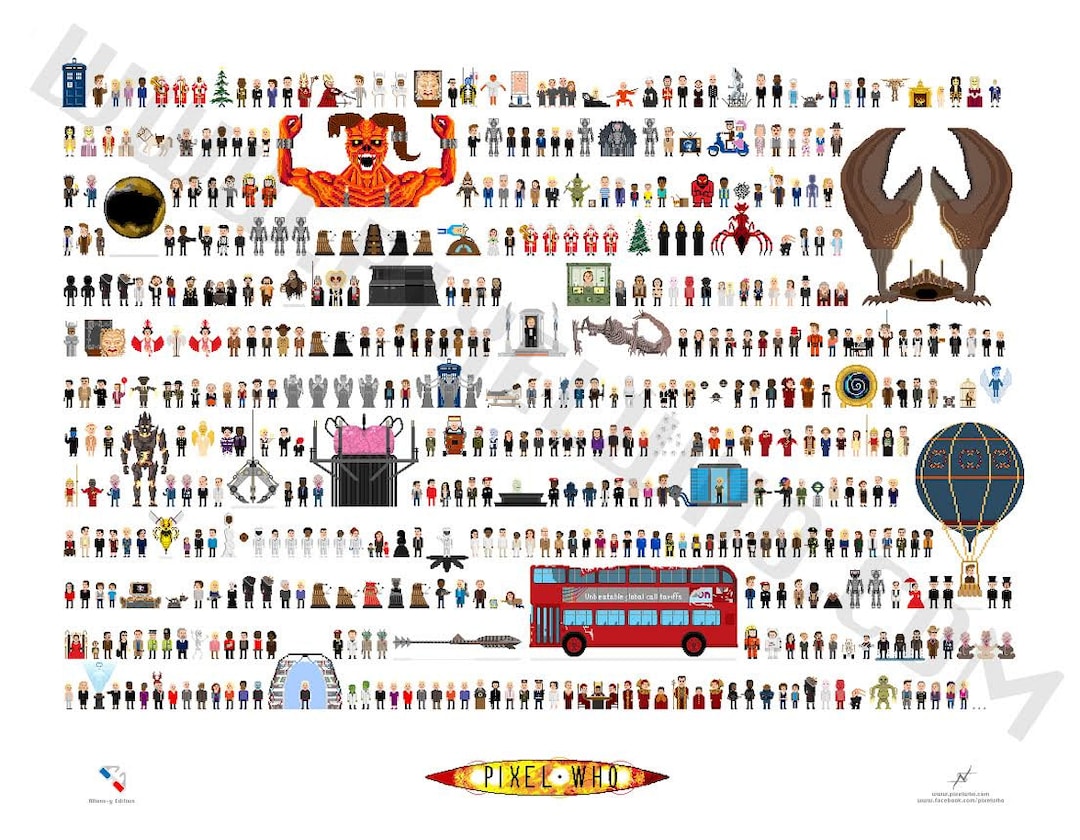 Pixel 8 Bit 10th Doctor Who Poster Open Edition Version - Etsy