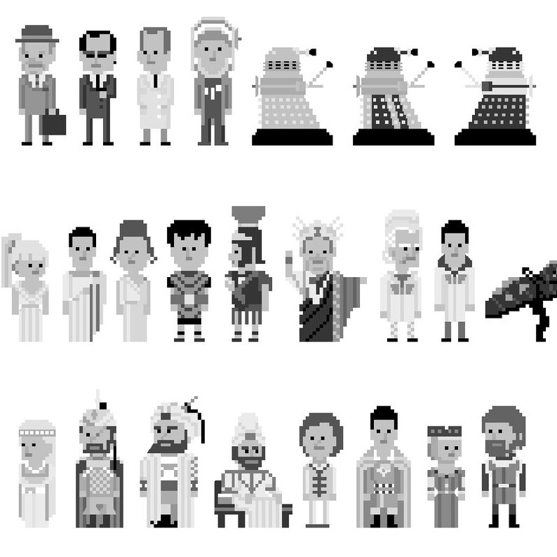 Pixel 8 Bit 1st Doctor Who Poster - Etsy UK