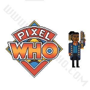 17 Doctors With TARDIS and Gallifreyan Symbol [8-bit Pixel Art Style ...