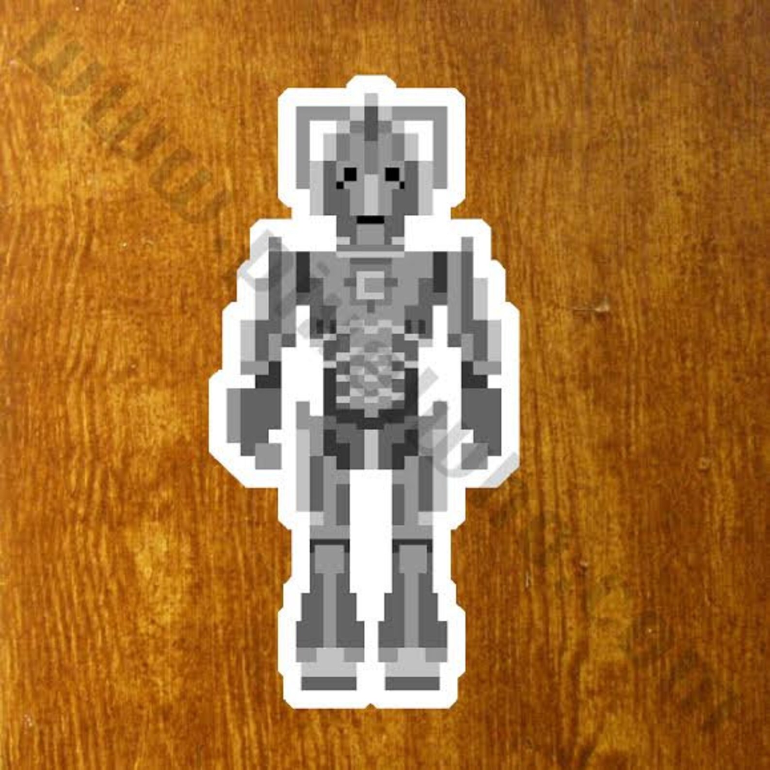 Pixel 8 Bit Doctor Who Cyberman Sticker - Etsy