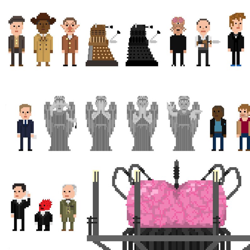 Pixel 8 Bit 10th Doctor Who Poster Open Edition Version - Etsy