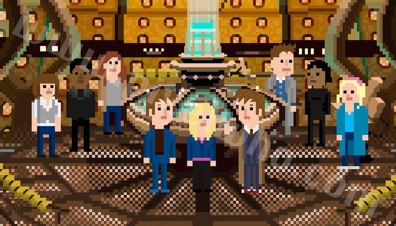 Pixel 8 Bit 10th Doctor Console Room Print - Etsy