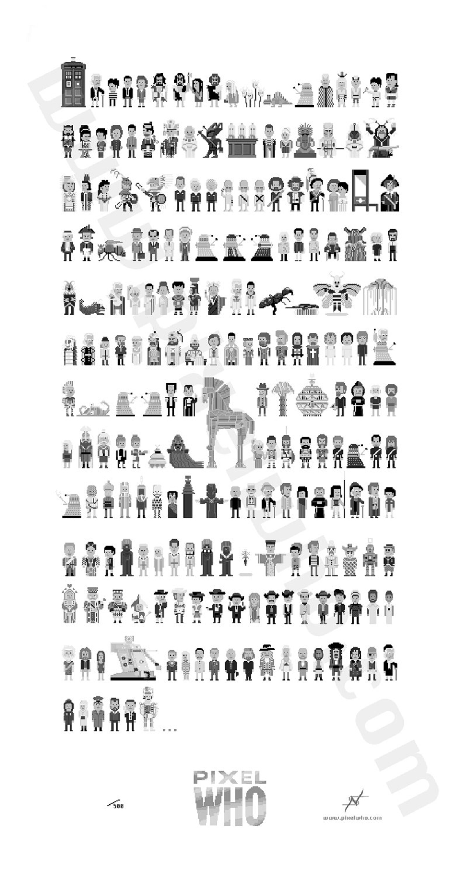Pixel 8 Bit 1st Doctor Who Poster - Etsy UK
