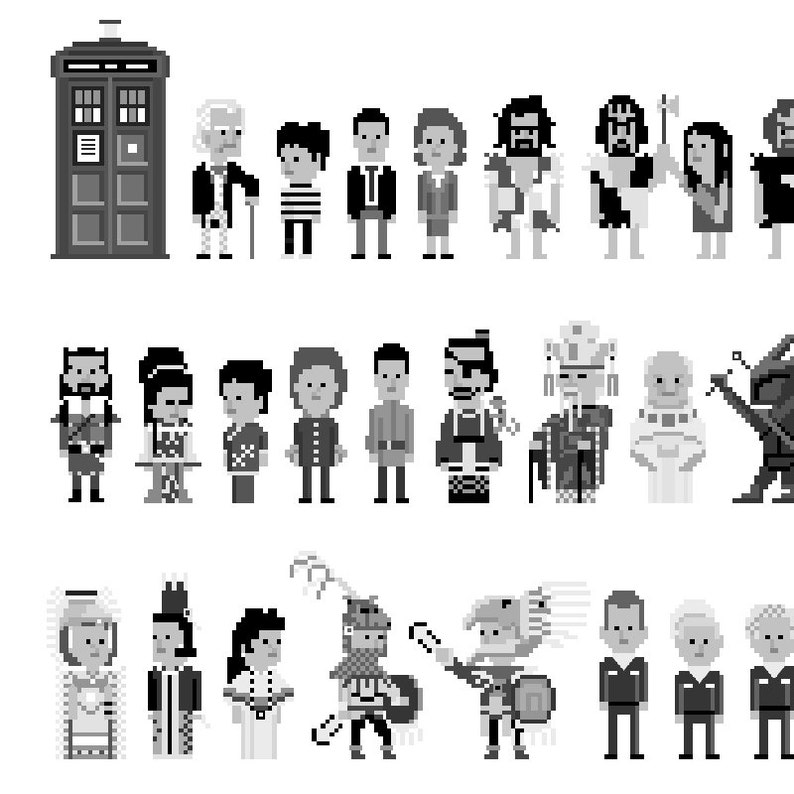 Pixel 8 Bit 1st Doctor Who Poster - Etsy UK