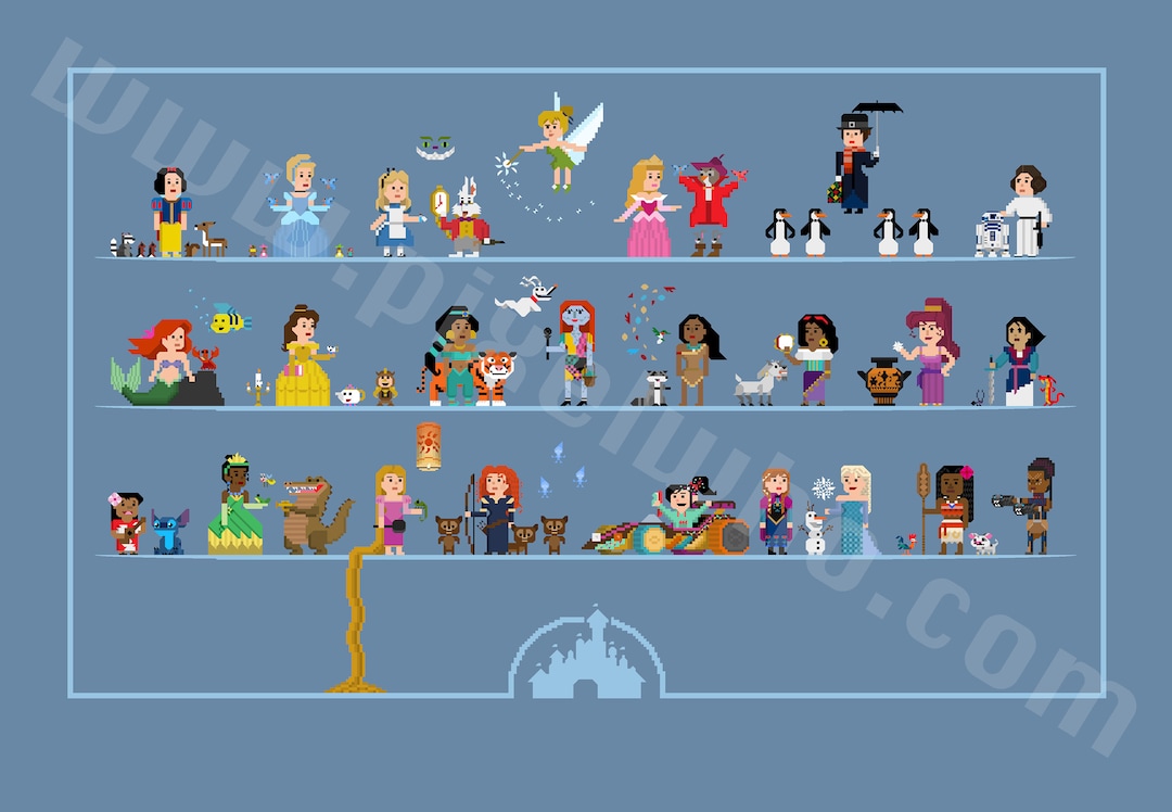 Once Upon a Pixel (blue Variant) [8-bit Pixel Art Style] - Etsy