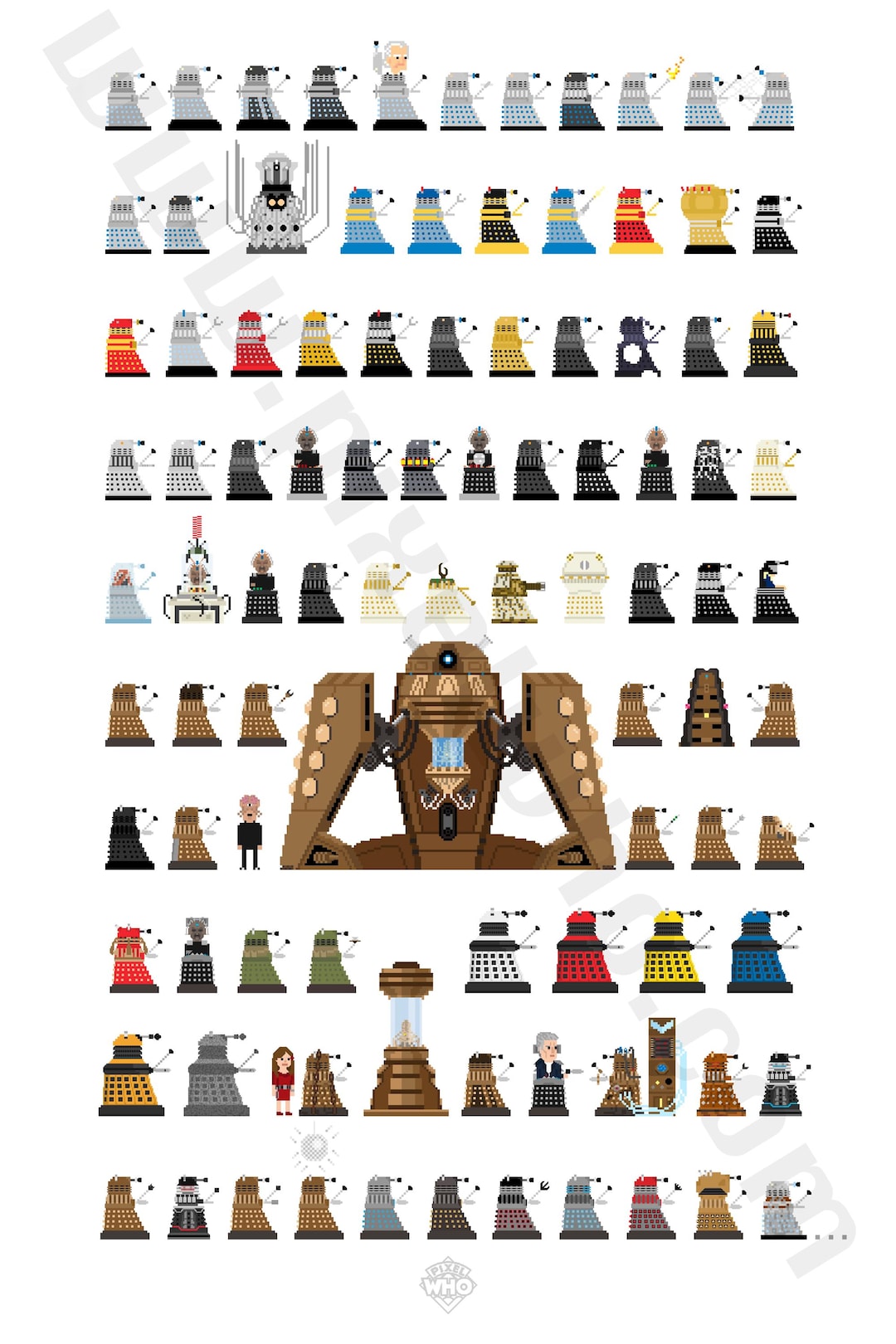 Every Dalek Ever Poster [8-bit Pixel Art Style] - UPDATED 2024 - Etsy