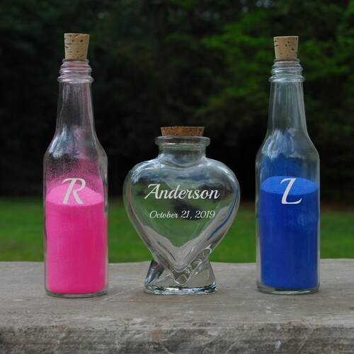 2 3 or 4 Person Personalized Heart Unity Sand Ceremony Set - Etsy